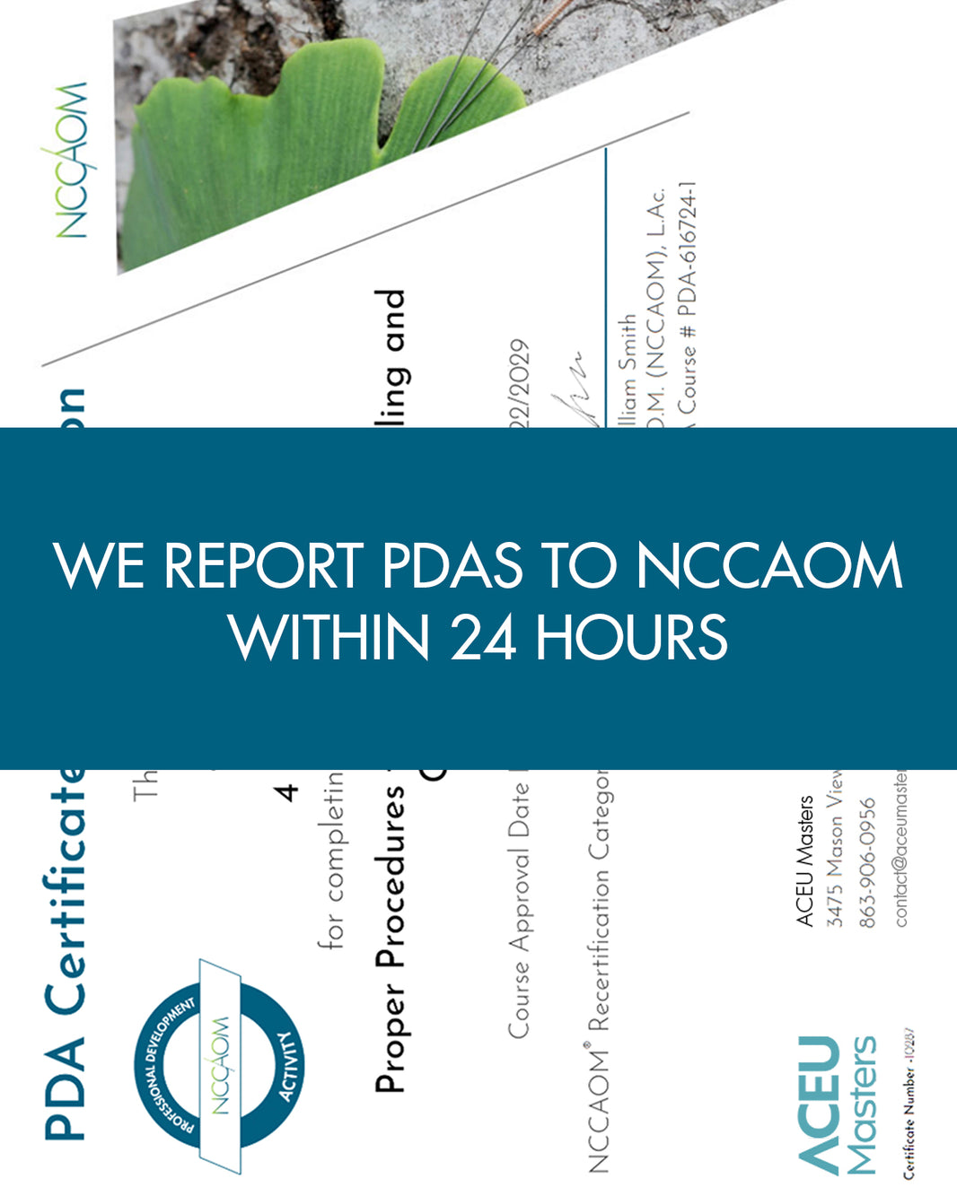 NCCAOM Full Recertification Packages - NCCAOM Accepts ACEU Masters